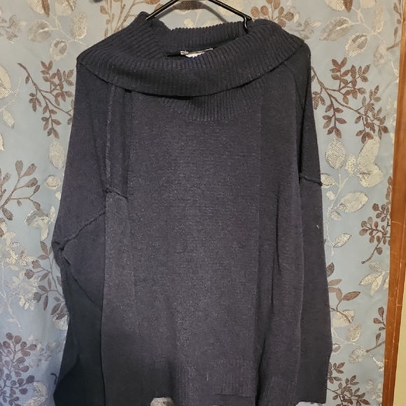 Terra & Sky | Sweaters | Terra Sky Dark Blue Cowl Neck Sweater | Poshmark